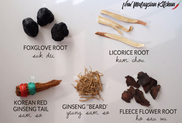 25 Chinese Herbs in English and Chinese - New Malaysian Kitchen