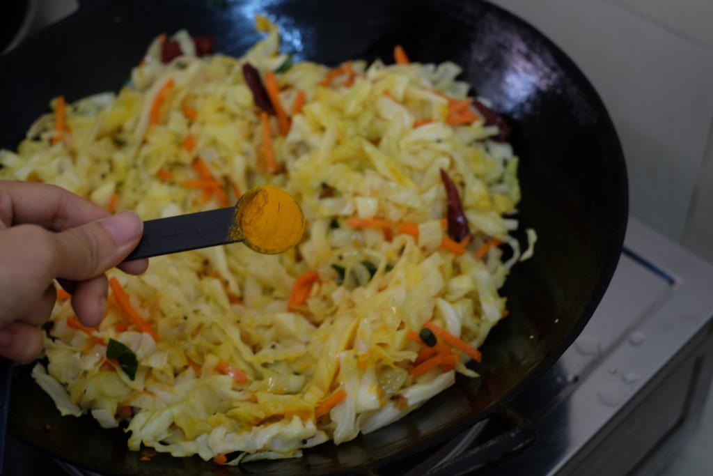 Stir-Fry Cabbage With Turmeric & Mustard Seeds - New Malaysian Kitchen